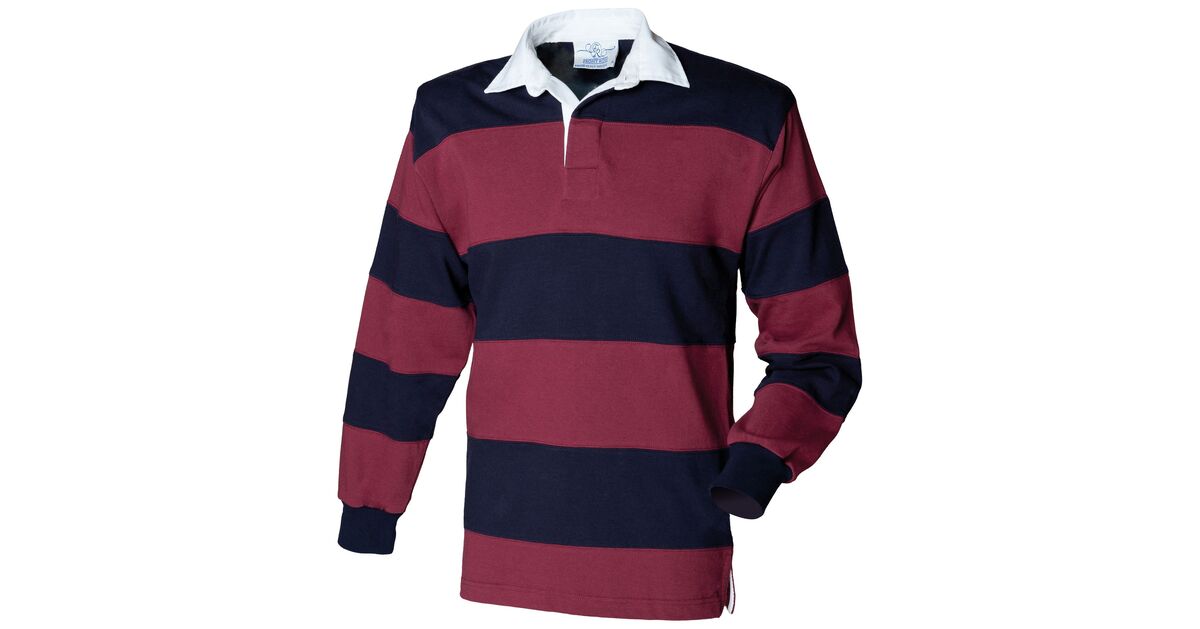 Front Row Sewn stripe long sleeve rugby shirt | Brand Identity Front Row Sewn stripe long sleeve rugby shirt | Brand Identity